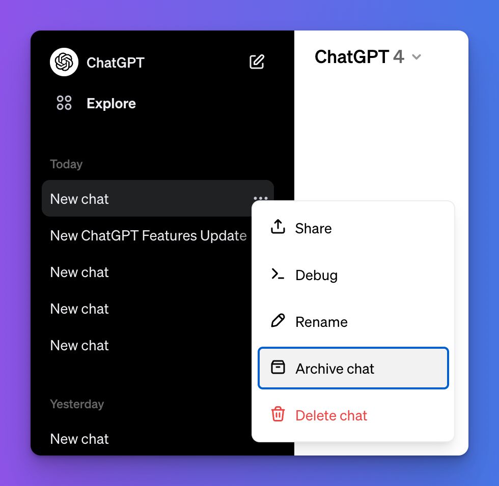 Tibor Blaho on LinkedIn: The new ChatGPT feature for archiving chats ... Tibor Blaho on LinkedIn: The new ChatGPT feature for archiving chats ...