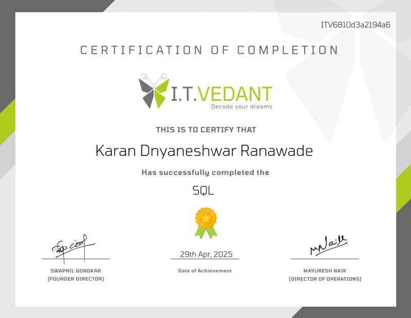 🎉 Excited to share that I’ve successfully completed the SQL ... 🎉 Excited to share that I’ve successfully completed the SQL ...
