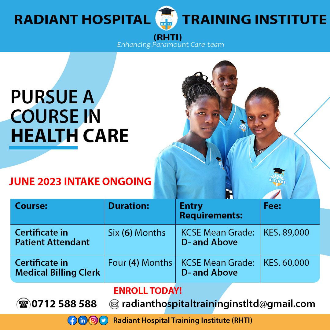 Radiant Hospital Training Institute (RHTI) on LinkedIn: #june2023intake ... Radiant Hospital Training Institute (RHTI) on LinkedIn: #june2023intake ...