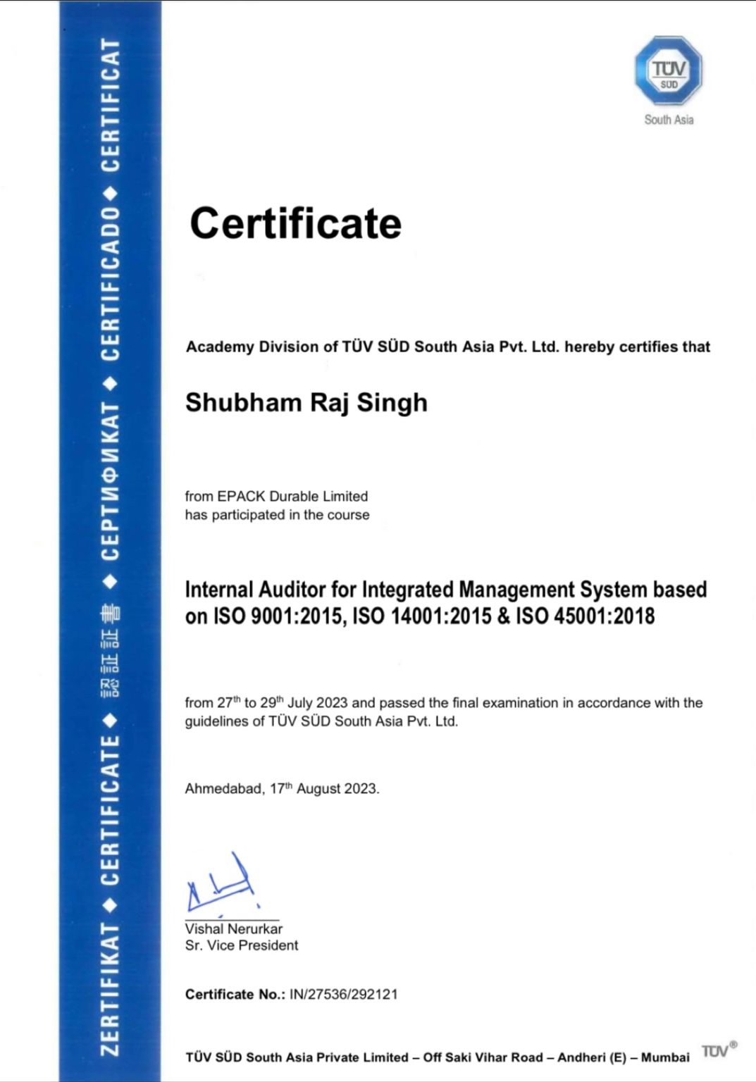 SHUBHAM RAJ SINGH on LinkedIn: I am happy to share that I have ... SHUBHAM RAJ SINGH on LinkedIn: I am happy to share that I have ...