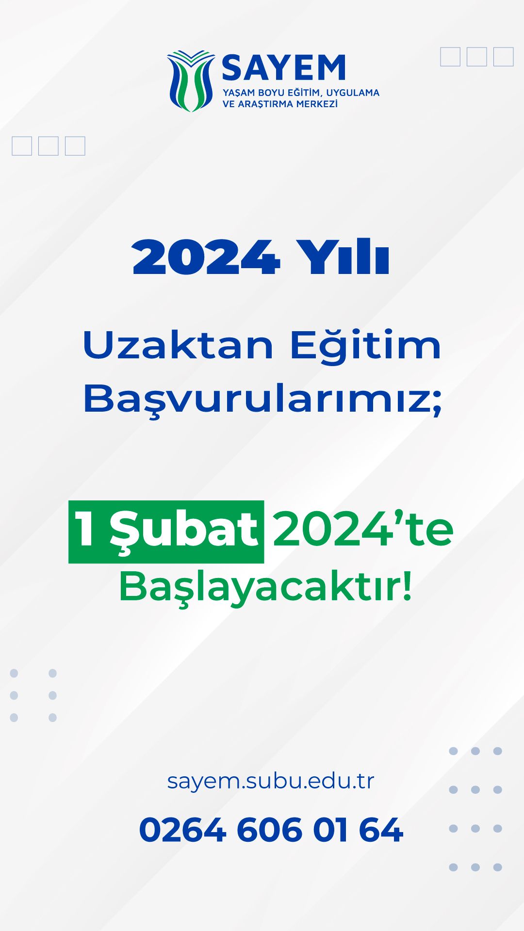 SUBÜ SAYEM LinkedIn‘de: Uzaktan Eğitim Başvurularımız; 1 Şubat 2024 ... SUBÜ SAYEM LinkedIn‘de: Uzaktan Eğitim Başvurularımız; 1 Şubat 2024 ...