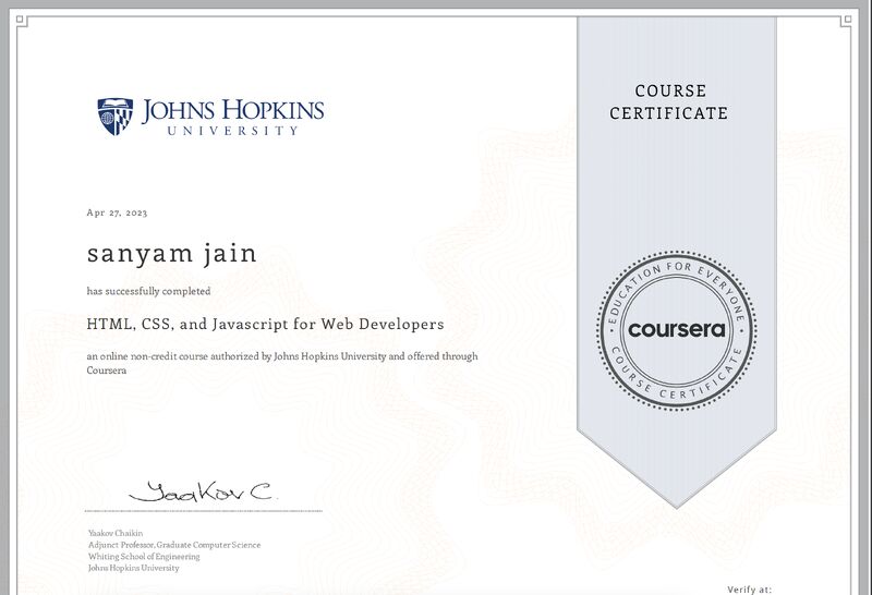 Sanyam Jain on LinkedIn: #javascript #html #css #connections Sanyam Jain on LinkedIn: #javascript #html #css #connections