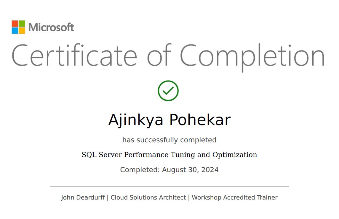 Ajinkya Pohekar on LinkedIn: #sqlserver #databaseadministration # ... Ajinkya Pohekar on LinkedIn: #sqlserver #databaseadministration # ...