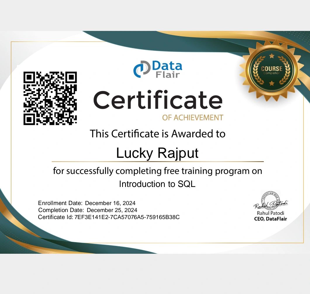 #sql #dataanalytics #learningneverstops #achievementunlocked | Lokesh ... #sql #dataanalytics #learningneverstops #achievementunlocked | Lokesh ...