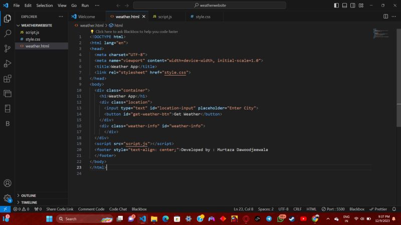 Developed Weather forecast Website using Html Css Js by fetching ... Developed Weather forecast Website using Html Css Js by fetching ...