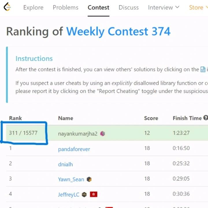 Nayan Kumar Jha on LinkedIn: #leetcode #weeklycontest # ... Nayan Kumar Jha on LinkedIn: #leetcode #weeklycontest # ...