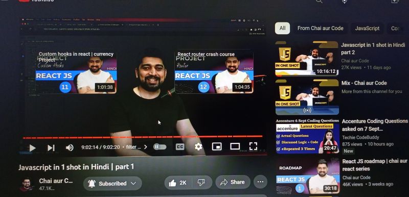 Pratik Awadhiya on LinkedIn: #chaiaurcode #javascript #reactjs Pratik Awadhiya on LinkedIn: #chaiaurcode #javascript #reactjs