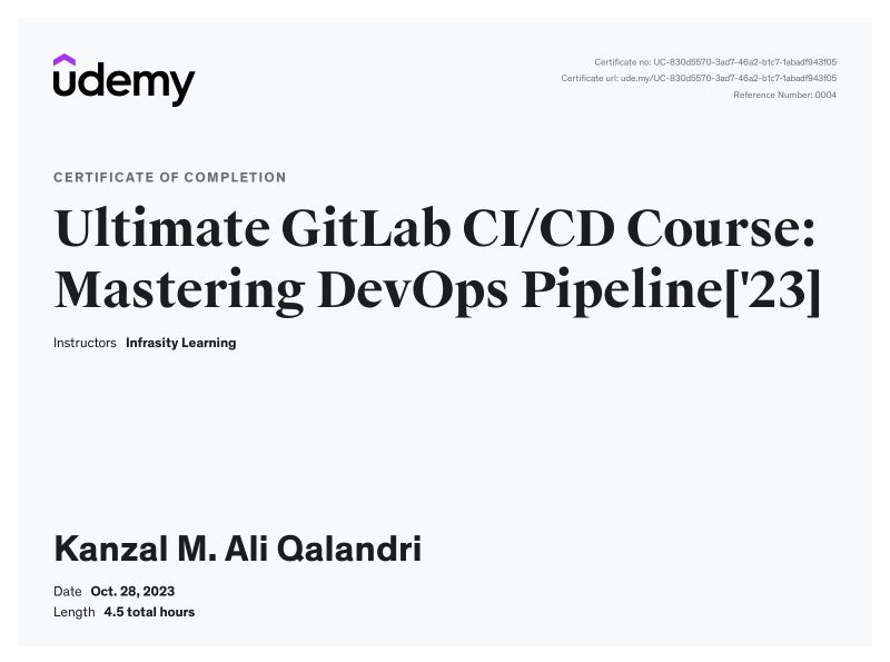 Completed GitLab CI/CD course on Udemy | Kanzal Qalandri posted on the ... Completed GitLab CI/CD course on Udemy | Kanzal Qalandri posted on the ...