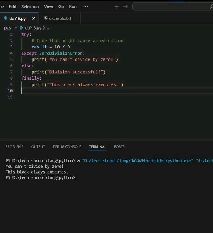 🚀day-11.Understanding Python's Exception Handling | Yogesh choudhary 🚀day-11.Understanding Python's Exception Handling | Yogesh choudhary