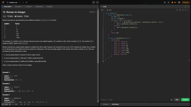 LeetCode: 13. Roman to Integer | Manas Arora posted on the topic | LinkedIn LeetCode: 13. Roman to Integer | Manas Arora posted on the topic | LinkedIn