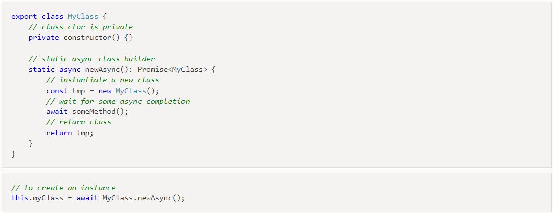 Pierre Plaissy on LinkedIn: Emulating a typescript async class ctor ... Pierre Plaissy on LinkedIn: Emulating a typescript async class ctor ...