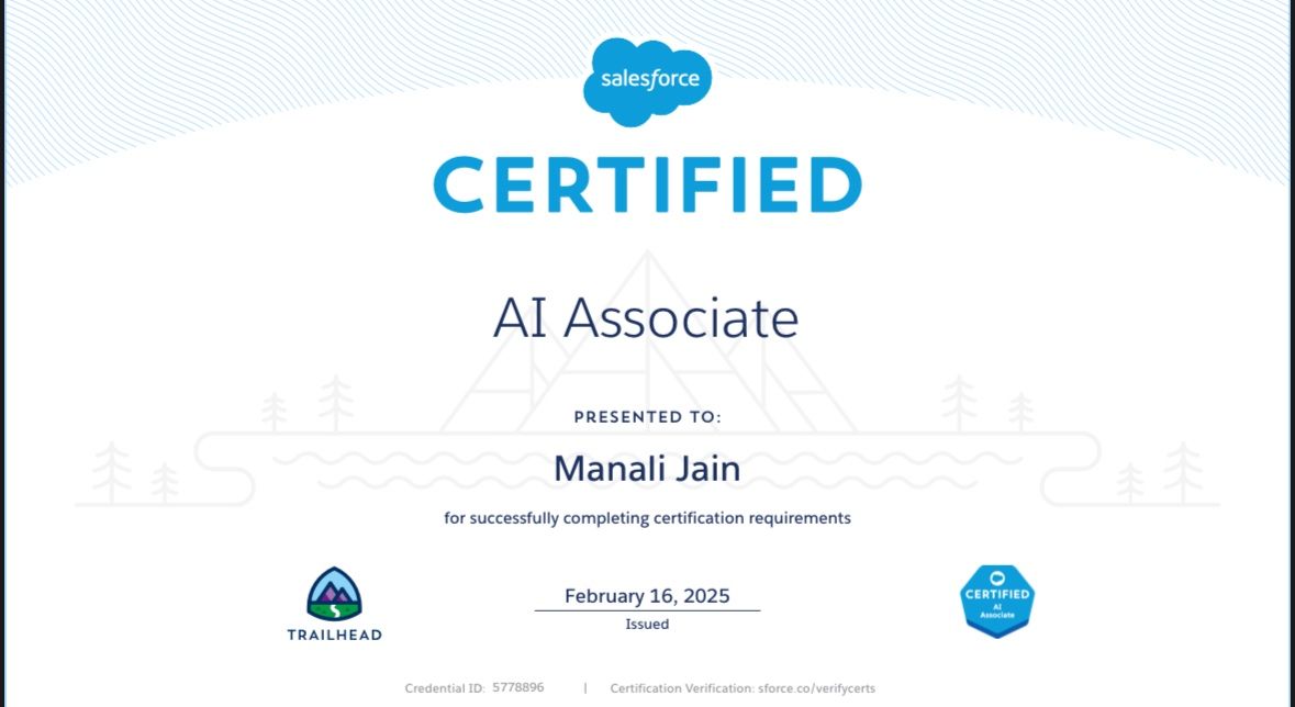 Manali Jain on LinkedIn: 🎉 I’m excited to share that I have ... Manali Jain on LinkedIn: 🎉 I’m excited to share that I have ...