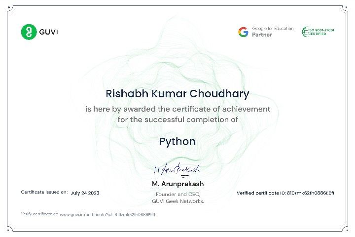 Rishabh Kumar Choudhary on LinkedIn: #pythoncourse #guvi # ... Rishabh Kumar Choudhary on LinkedIn: #pythoncourse #guvi # ...