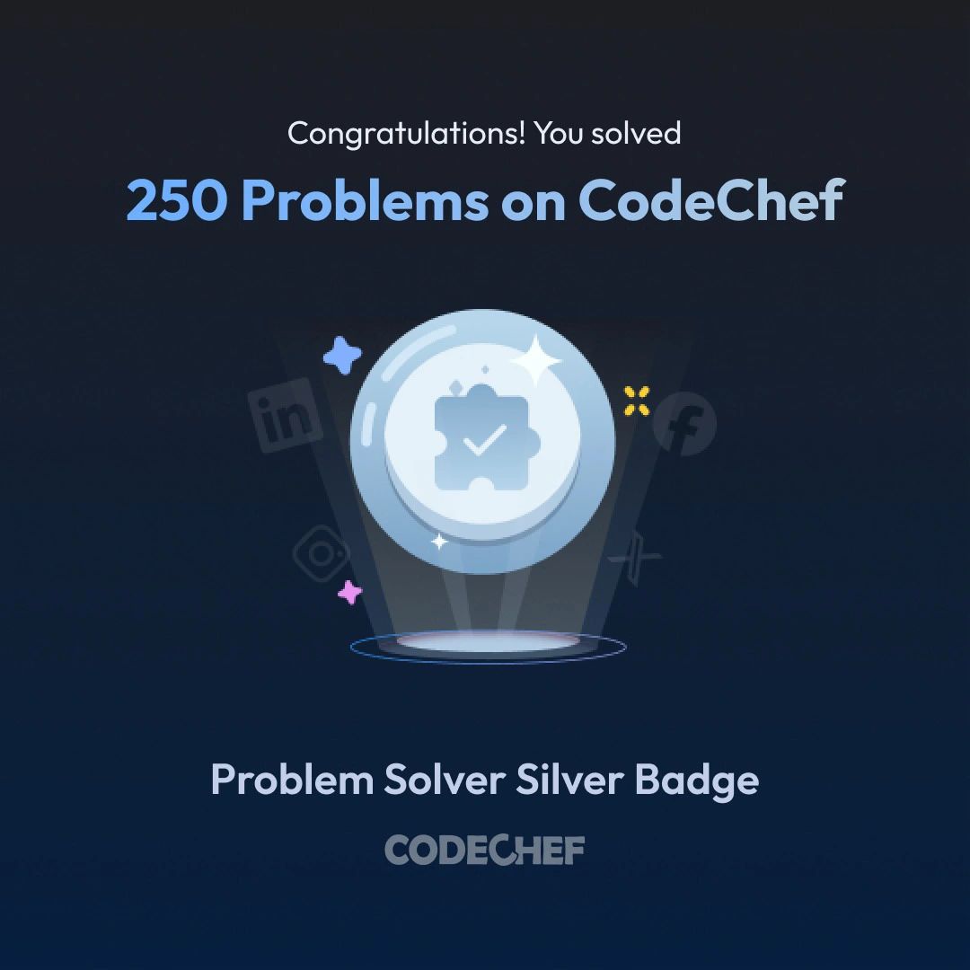 Khushi Ingale on LinkedIn: #codechef #problemsolver # ... Khushi Ingale on LinkedIn: #codechef #problemsolver # ...