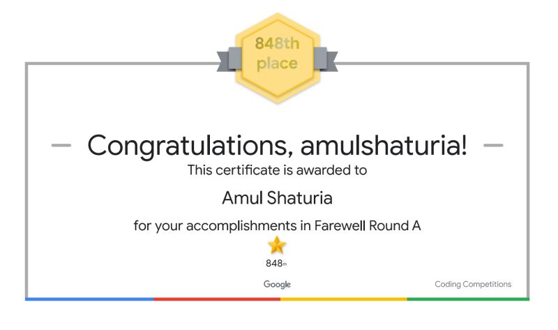 Amul Shaturia on LinkedIn: #codejam #googlecodejam #google #coding # ... Amul Shaturia on LinkedIn: #codejam #googlecodejam #google #coding # ...