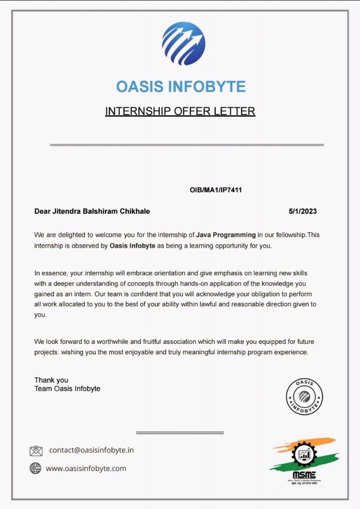 Jitendra Chikhale on LinkedIn: #oasisinfobyte #webdevelopment #internship Jitendra Chikhale on LinkedIn: #oasisinfobyte #webdevelopment #internship