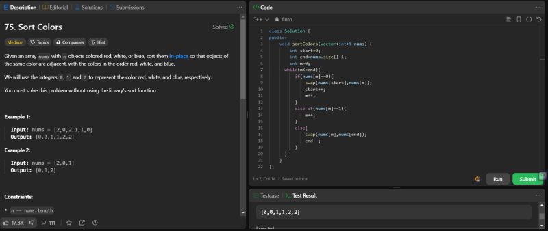 100daysofcode challenge: Sort Colors | SURYA PRAKASH VAISHNAV posted on ... 100daysofcode challenge: Sort Colors | SURYA PRAKASH VAISHNAV posted on ...