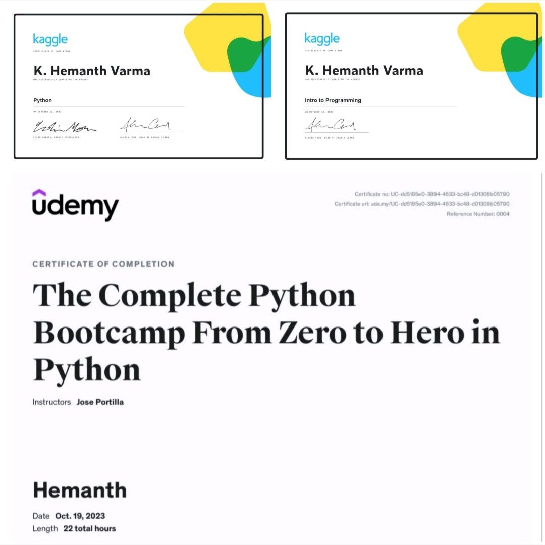Certified in Python after weeks of hard work | Hemanth varma konduru ... Certified in Python after weeks of hard work | Hemanth varma konduru ...