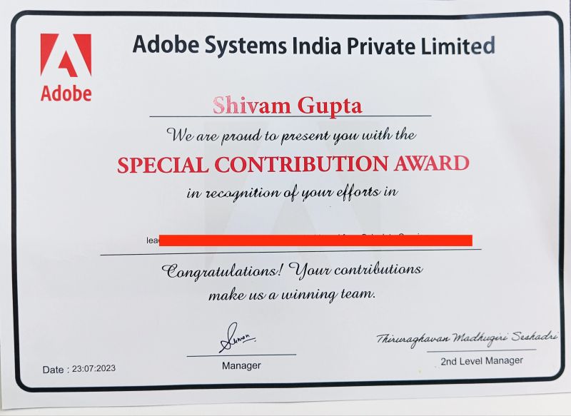 Shivam Mahajan on LinkedIn: #award #appreciation #motivation Shivam Mahajan on LinkedIn: #award #appreciation #motivation