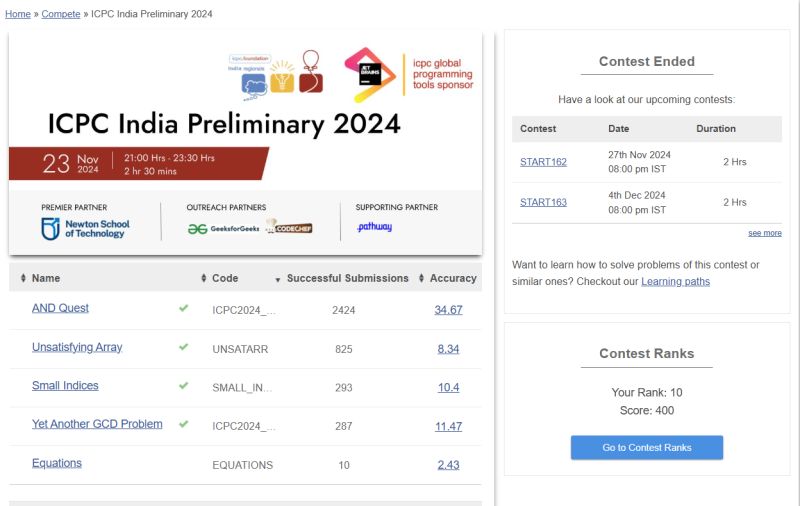 #coderabhi27 #icpc2024 #icpc #competitiveprogramming #cp #iitism # ... #coderabhi27 #icpc2024 #icpc #competitiveprogramming #cp #iitism # ...