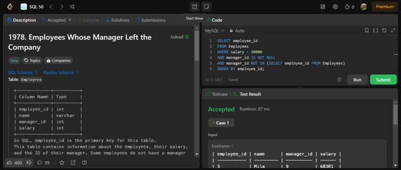 Aryan Amar on LinkedIn: #sql #dataanalytics #leetcode #problemsolving # ... Aryan Amar on LinkedIn: #sql #dataanalytics #leetcode #problemsolving # ...