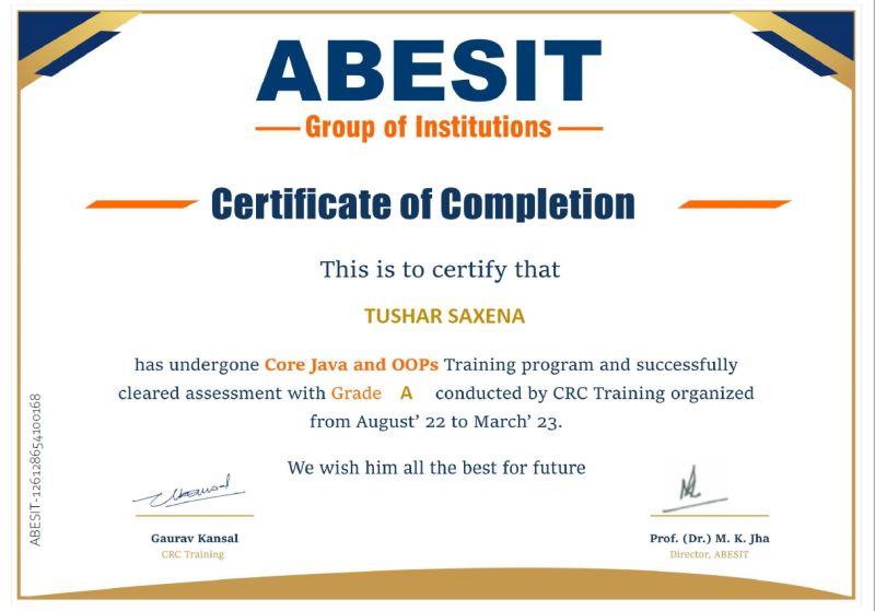 Tushar Saxena LinkedIn‘de: #abesit #javaprogramming #oops # ... Tushar Saxena LinkedIn‘de: #abesit #javaprogramming #oops # ...