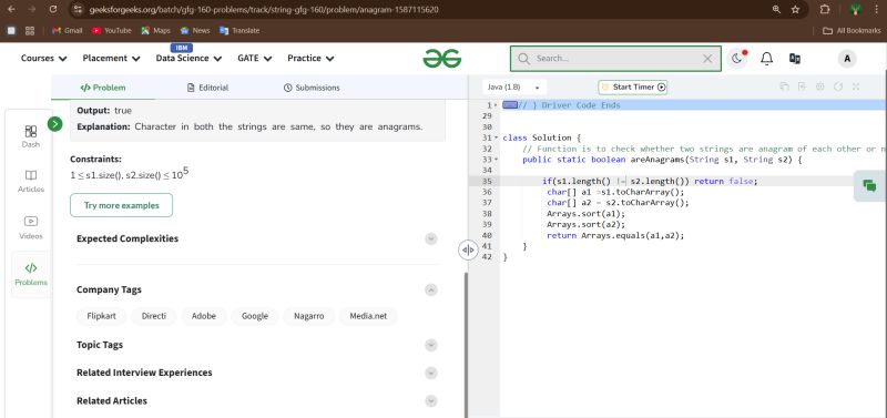 #dsa #day17 #geeksforgeeks #strings #anagram #codingpractice #gfg160 ... #dsa #day17 #geeksforgeeks #strings #anagram #codingpractice #gfg160 ...
