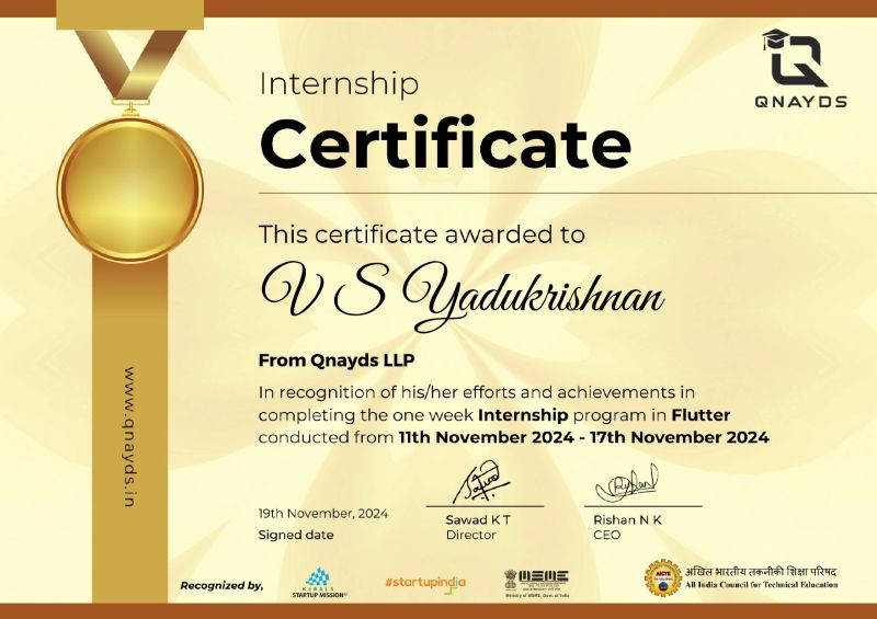 Yadu Krishnan V S on LinkedIn: #flutter #internship #workshop # ... Yadu Krishnan V S on LinkedIn: #flutter #internship #workshop # ...