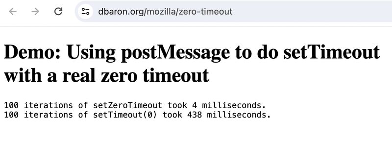 Alisa Vasilenko on LinkedIn: Zero Timeout with postMessage is the ... Alisa Vasilenko on LinkedIn: Zero Timeout with postMessage is the ...