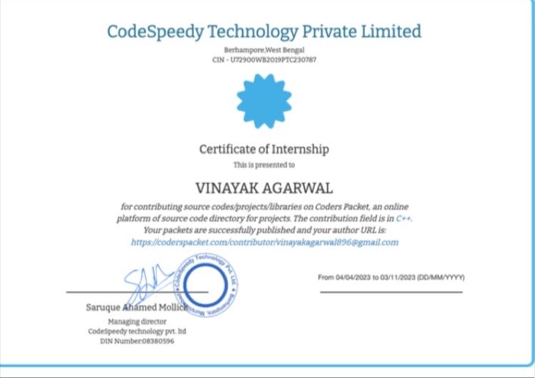 #cplusplus #developer #internship #codespeedy #certificate # ... #cplusplus #developer #internship #codespeedy #certificate # ...