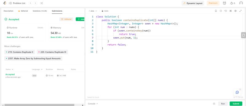 Resolved LeetCode problem 217 | Anay Verma posted on the topic | LinkedIn Resolved LeetCode problem 217 | Anay Verma posted on the topic | LinkedIn