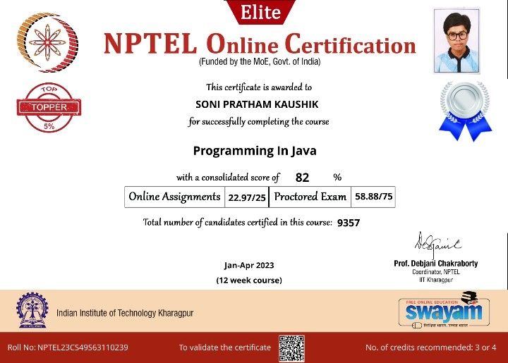 Soni Pratham Kaushik on LinkedIn: #java #certification #programming # ... Soni Pratham Kaushik on LinkedIn: #java #certification #programming # ...