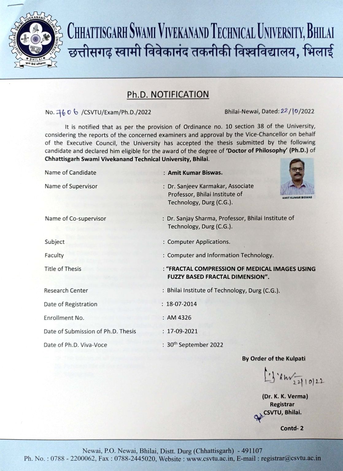Dr. Amit Kumar Biswas on LinkedIn: I’m happy to share that I’ve ... Dr. Amit Kumar Biswas on LinkedIn: I’m happy to share that I’ve ...