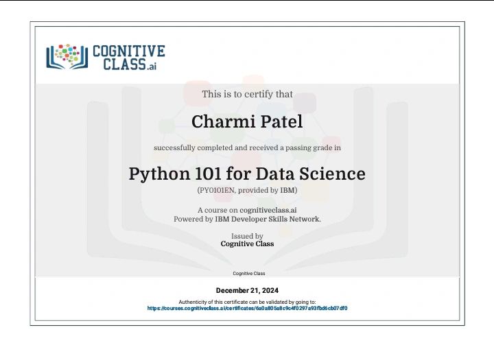 Charmi Patel on LinkedIn: Complete Course Python Data Science By ... Charmi Patel on LinkedIn: Complete Course Python Data Science By ...