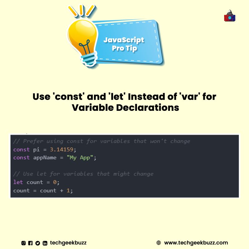 How to declare variables in JavaScript | TechGeekBuzz posted on the ... How to declare variables in JavaScript | TechGeekBuzz posted on the ...