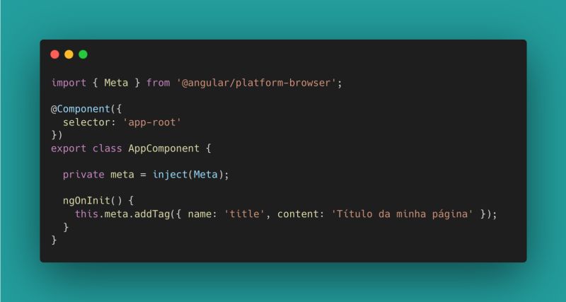COMO USAR META TAGS NO ANGULAR 🏷️ | Andrew Rosário COMO USAR META TAGS NO ANGULAR 🏷️ | Andrew Rosário