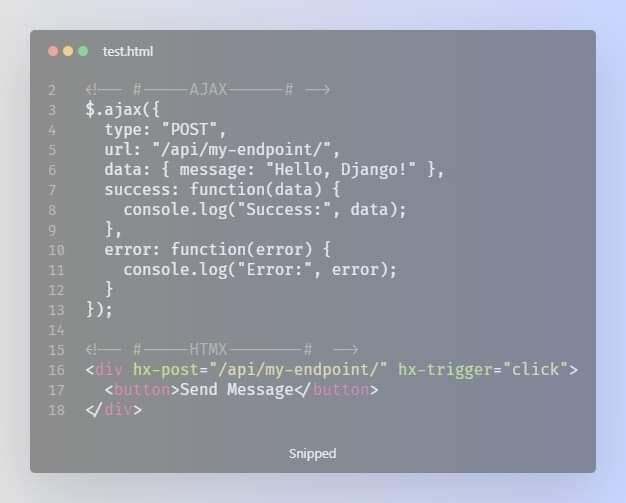 Shoaib Shoukat on LinkedIn: #htmx #django #htmx #ajax #websocket #drf Shoaib Shoukat on LinkedIn: #htmx #django #htmx #ajax #websocket #drf