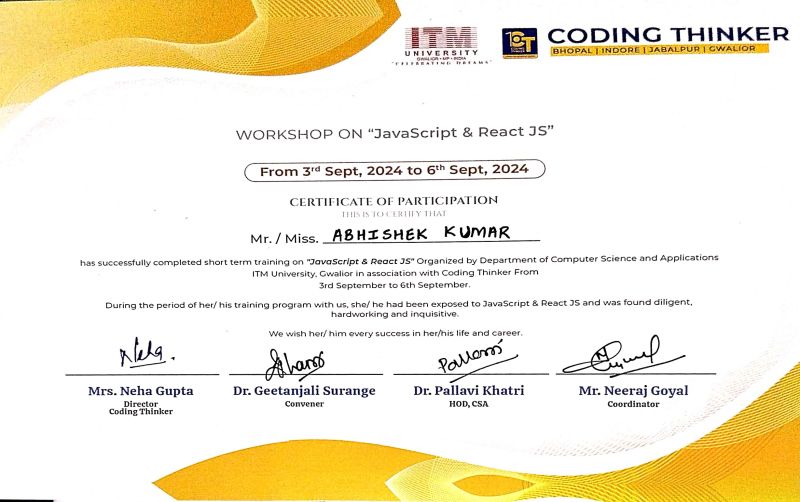 ABHISHEK KUMAR on LinkedIn: #javascript #reactjs #webdevelopment # ... ABHISHEK KUMAR on LinkedIn: #javascript #reactjs #webdevelopment # ...