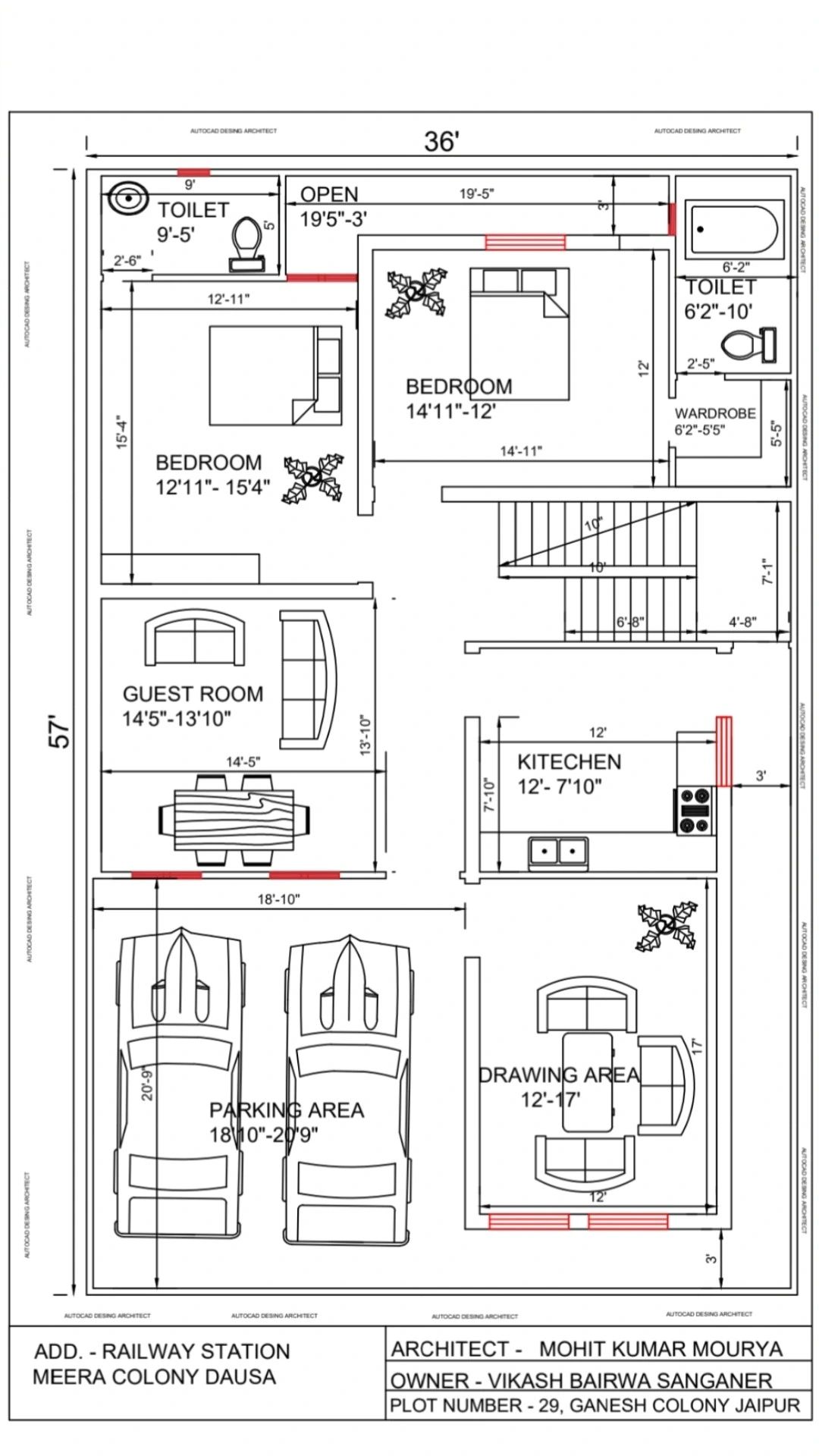 Mohit Mourya ( Town planner) on LinkedIn: 36×57 house plan Mohit Mourya ( Town planner) on LinkedIn: 36×57 house plan