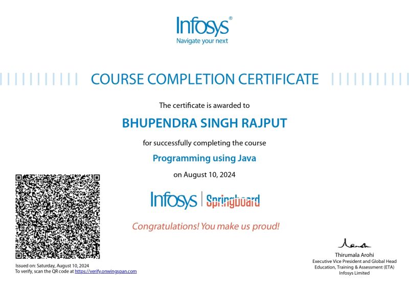 Bhupendra Singh Rajput on LinkedIn: #infosysspringboard # ... Bhupendra Singh Rajput on LinkedIn: #infosysspringboard # ...