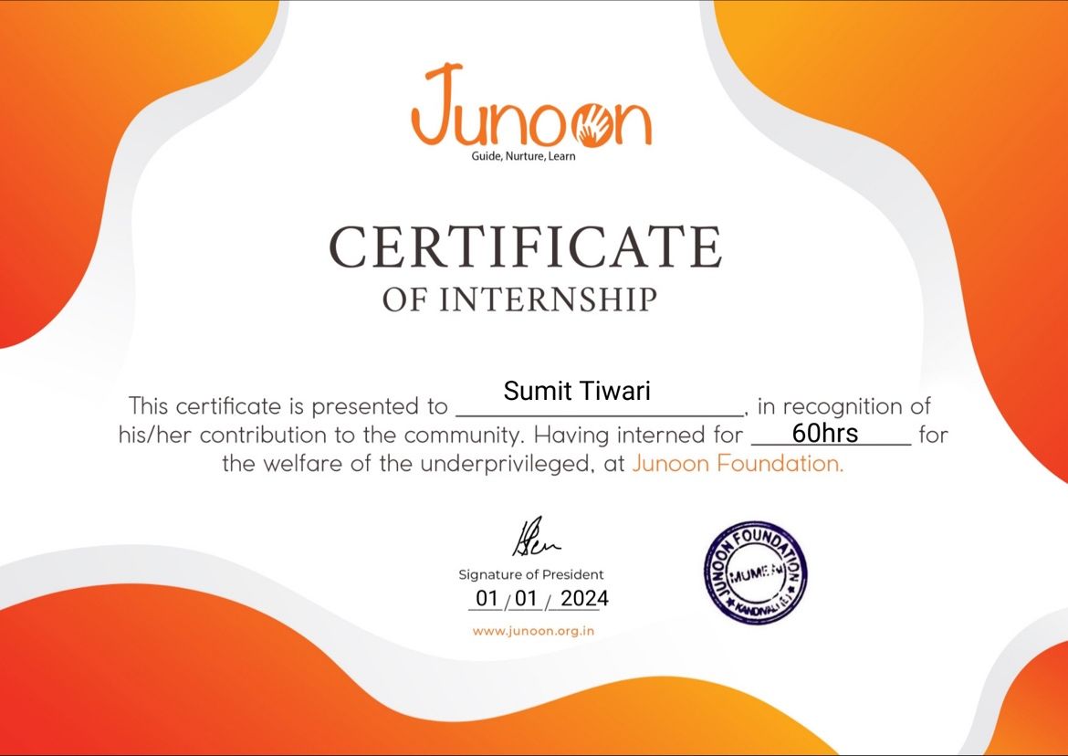 Sumit Tiwari on LinkedIn: Completed the most interesting internship ... Sumit Tiwari on LinkedIn: Completed the most interesting internship ...
