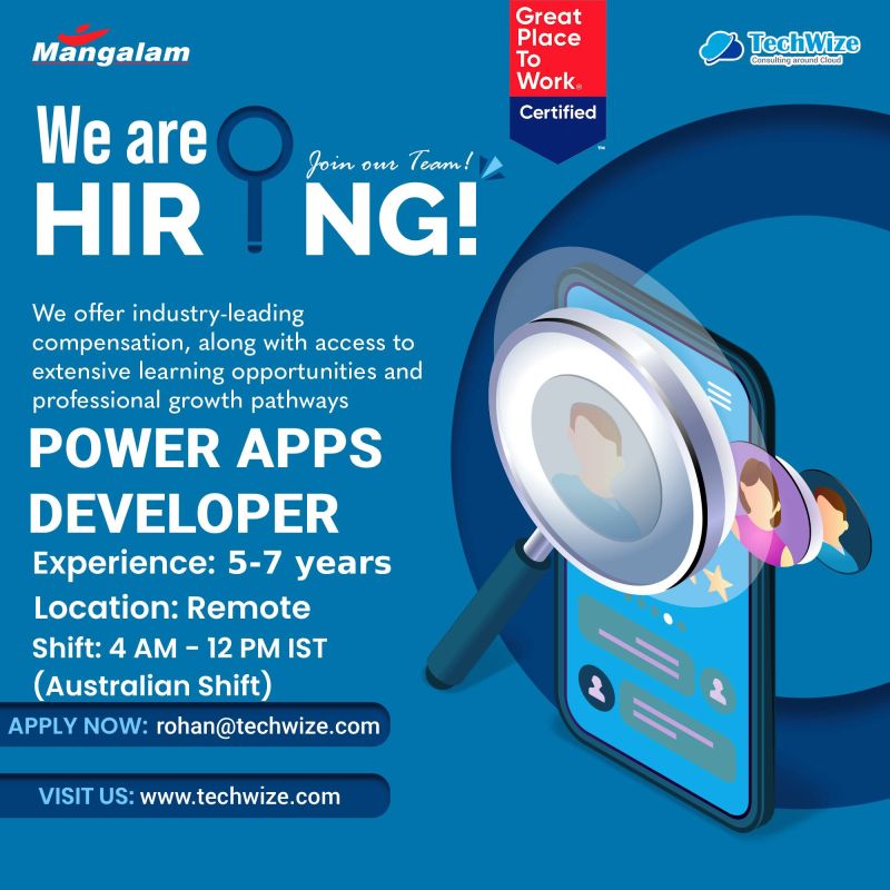TechWize on LinkedIn: PowerApps Developer TechWize on LinkedIn: PowerApps Developer