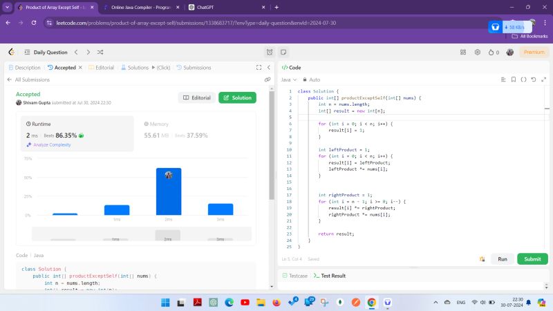 Day 84 of 100Days of Java Challenge: Array Except Self | Shivam Gupta ... Day 84 of 100Days of Java Challenge: Array Except Self | Shivam Gupta ...