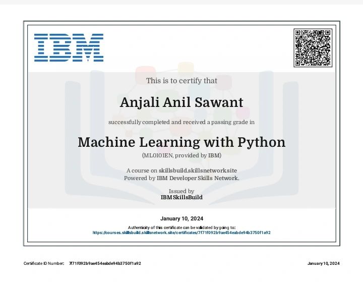 Anjali Sawant on LinkedIn: #machinelearning #python #ibmskillsbuild # ... Anjali Sawant on LinkedIn: #machinelearning #python #ibmskillsbuild # ...
