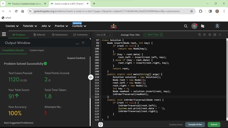 Day 40 of #100DaysOfCode Challenge: Insert a Node in BST | Priyanshi ... Day 40 of #100DaysOfCode Challenge: Insert a Node in BST | Priyanshi ...
