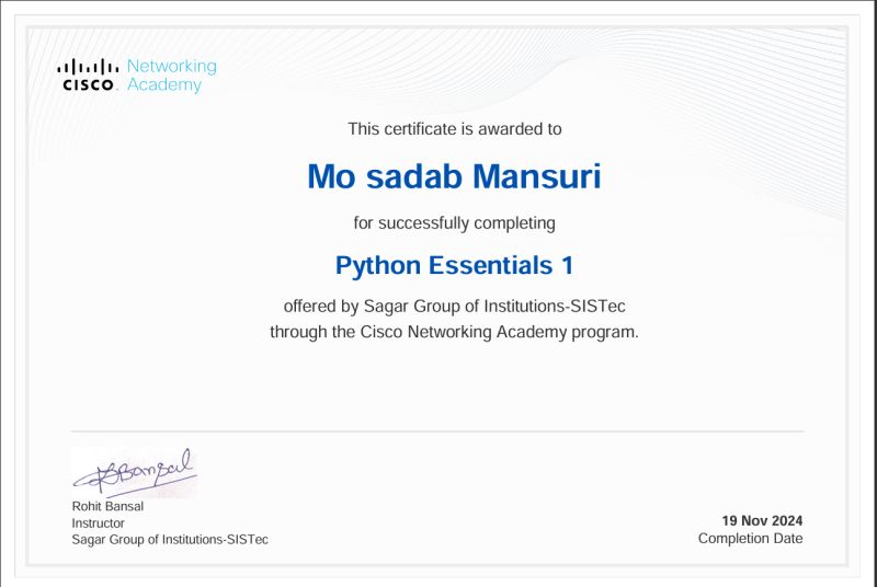 Mo Shadab Mansuri on LinkedIn: #python #programming #ciscocertified # ... Mo Shadab Mansuri on LinkedIn: #python #programming #ciscocertified # ...