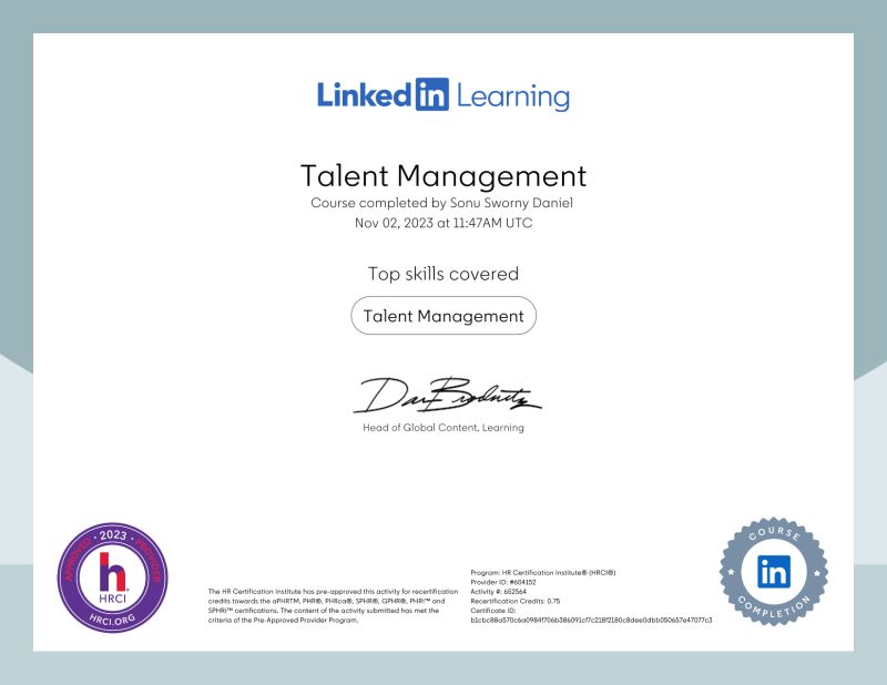 Sonu Sworny Daniel on LinkedIn: Certificate of Completion Sonu Sworny Daniel on LinkedIn: Certificate of Completion