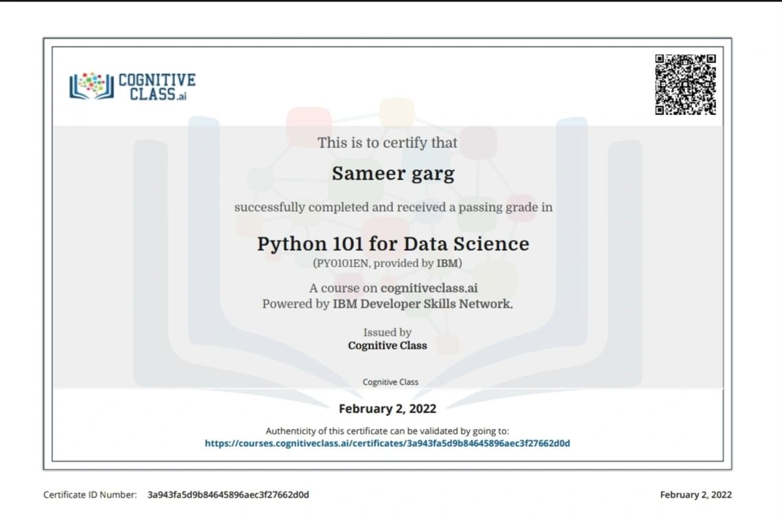 Sameer Garg on LinkedIn: #datascience #python #ibm #cognitiveclass # ... Sameer Garg on LinkedIn: #datascience #python #ibm #cognitiveclass # ...