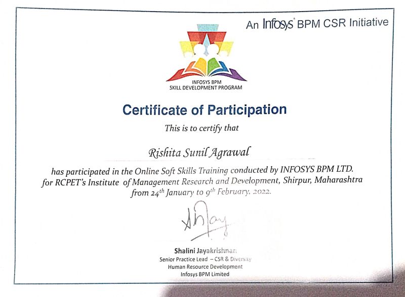 Rishita Agrawal on LinkedIn: I am glad to share that I have ... Rishita Agrawal on LinkedIn: I am glad to share that I have ...