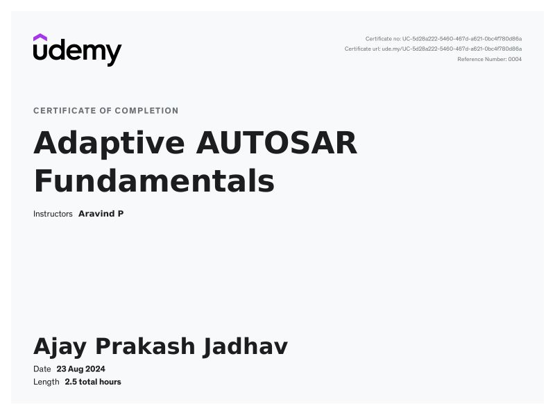 Ajay Jadhav on LinkedIn: #adaptiveautosar #udemy #automotivesoftware # ... Ajay Jadhav on LinkedIn: #adaptiveautosar #udemy #automotivesoftware # ...